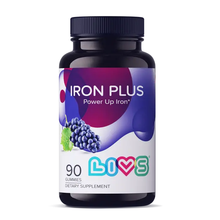 LIVS Iron Plus Grape 90 Gummies - Energy & Focus – Holisticastore